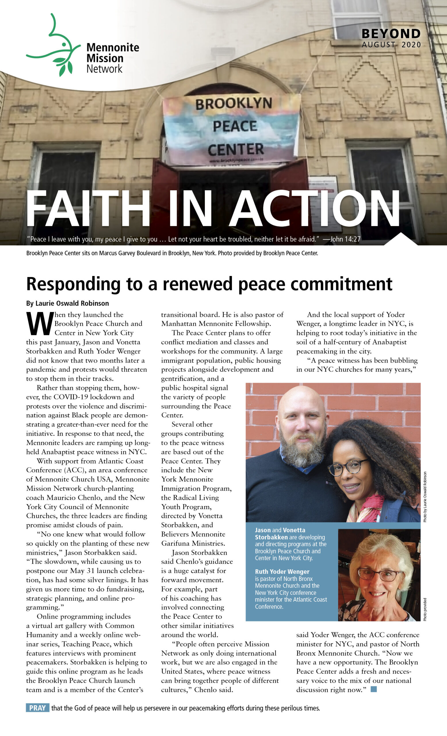 Responding to a renewed peace commitment - Mennonite Mission Network