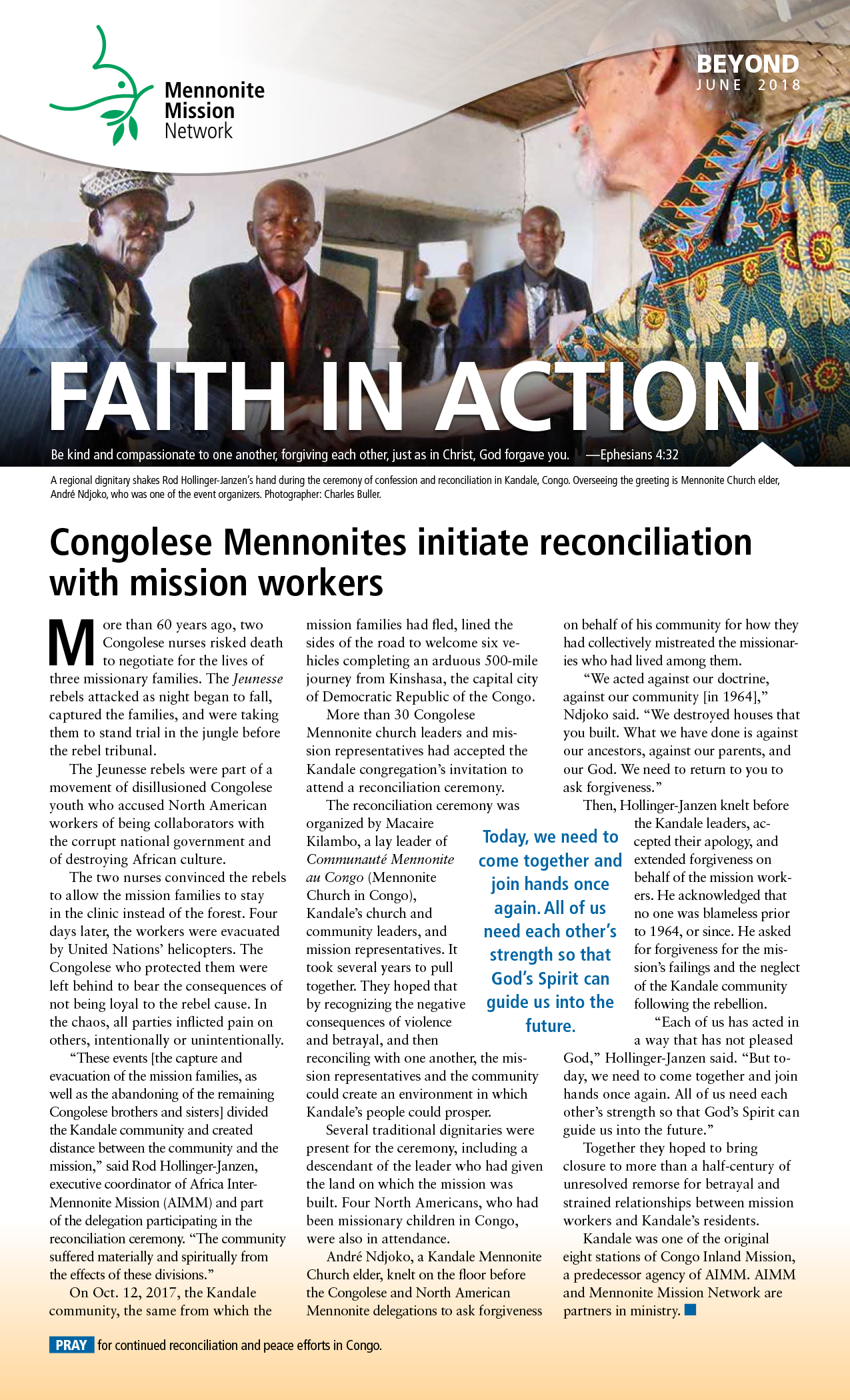 Congolese Mennonites initiate reconciliation with mission workers ...